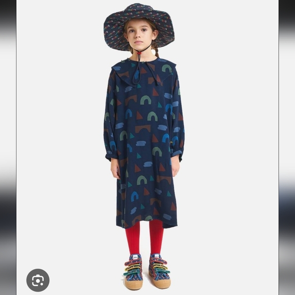 Bobo Choses | Dresses | Bobo Choses Navy Dress With Colorful Shapes ...